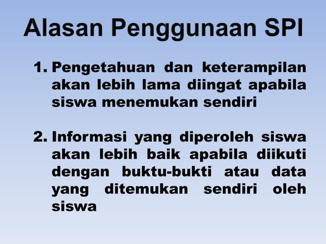 Strategi pembelajaran inkuiri (spi) | PPTX