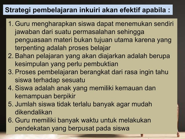Strategi pembelajaran inkuiri (spi) | PPTX