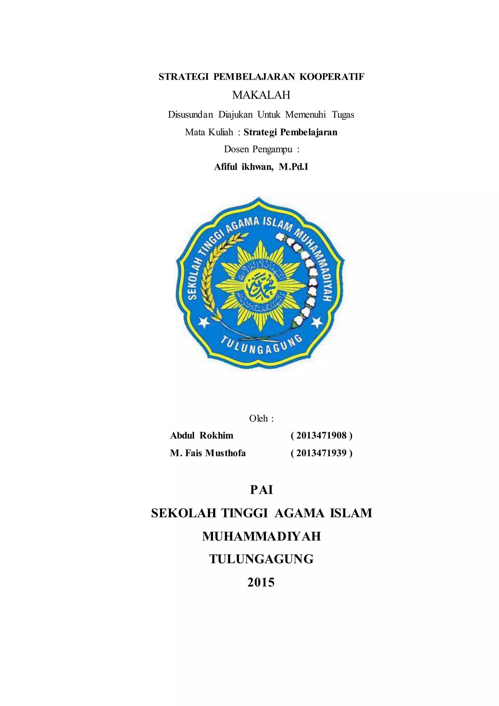 Strategi pembelajaran kooperatif | PDF