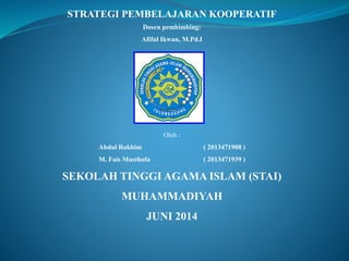 Strategi pembelajaran kooperatif | PPTX