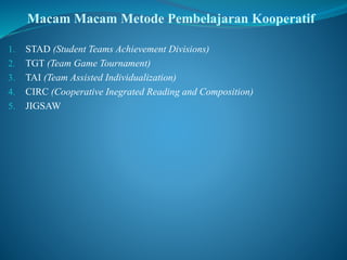 Strategi pembelajaran kooperatif | PPTX