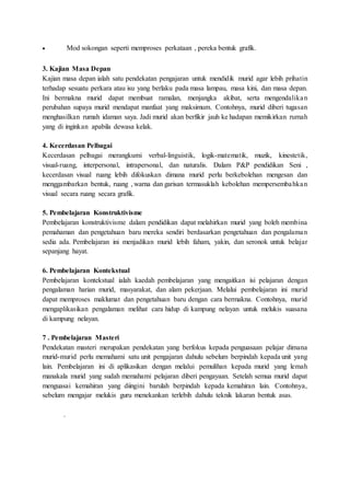 Strategi pengajaran dan pembelajaran pendidikan seni visual | DOCX