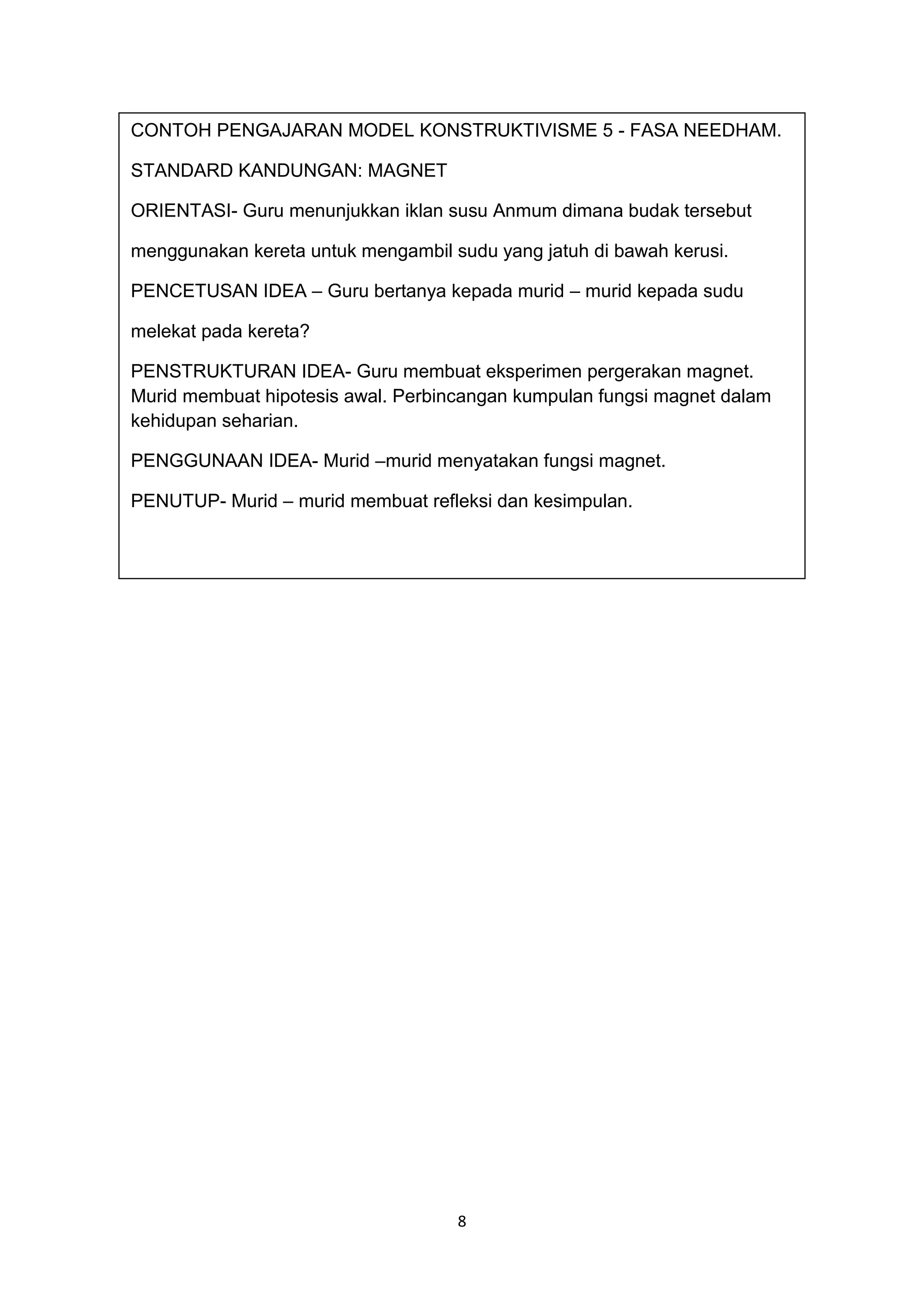 Strategi pengajaran sains kanak kanak secara inkuiri | DOCX