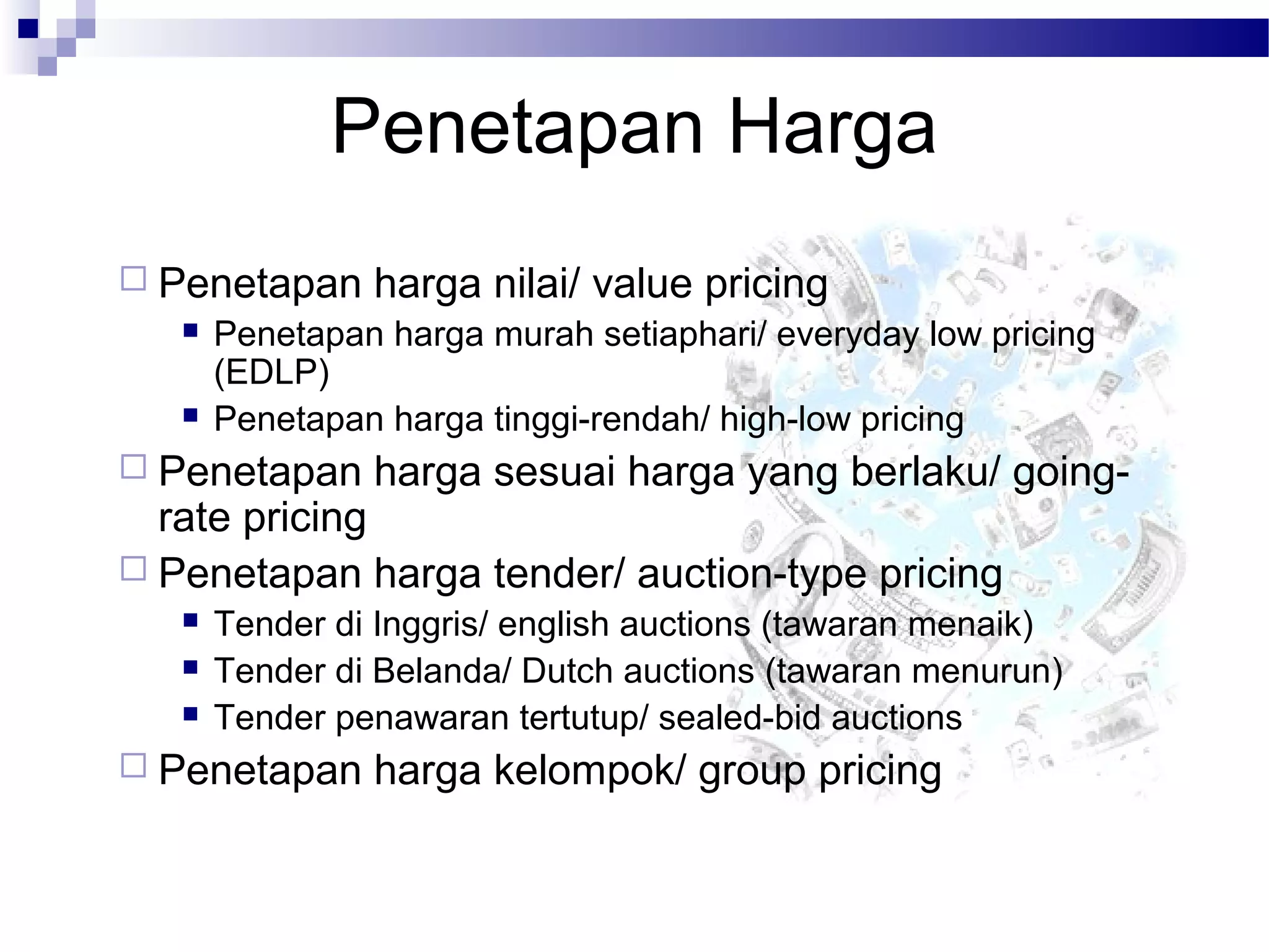 Strategi pengelolaan & penetapan harga | PPT