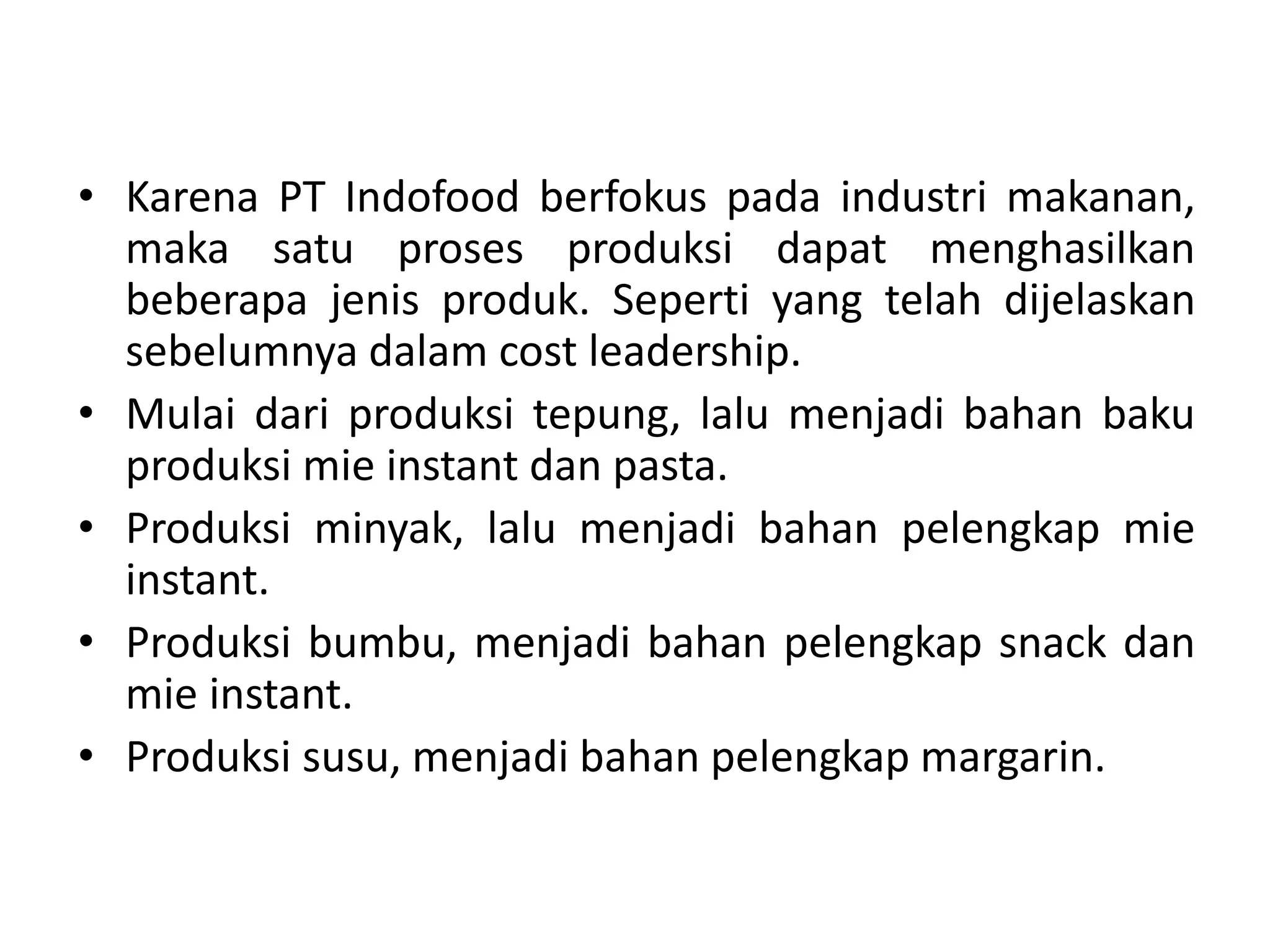 Strategi Porter (Studi pada Indofood) | PPTX