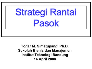 Strategi Rantai Pasok | PDF