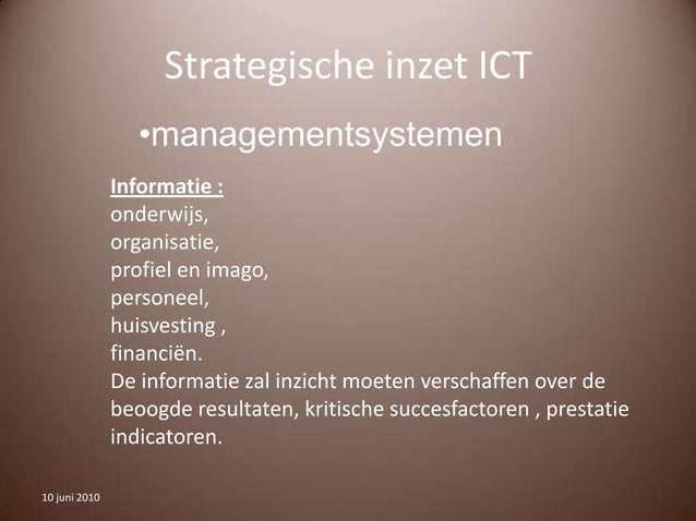 Strategische inzet ict 100610 | PPT