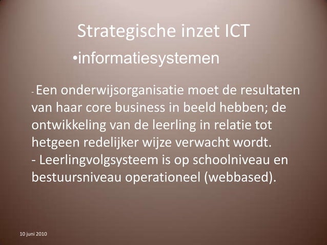 Strategische inzet ict 100610 | PPT