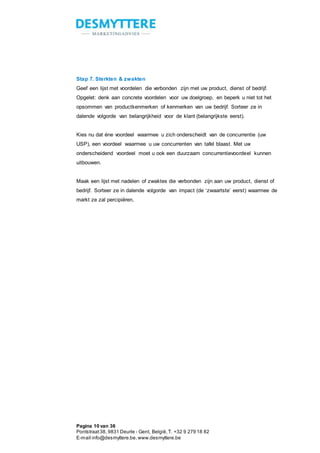 Strategisch marketing plan (Wordfile) | DOCX
