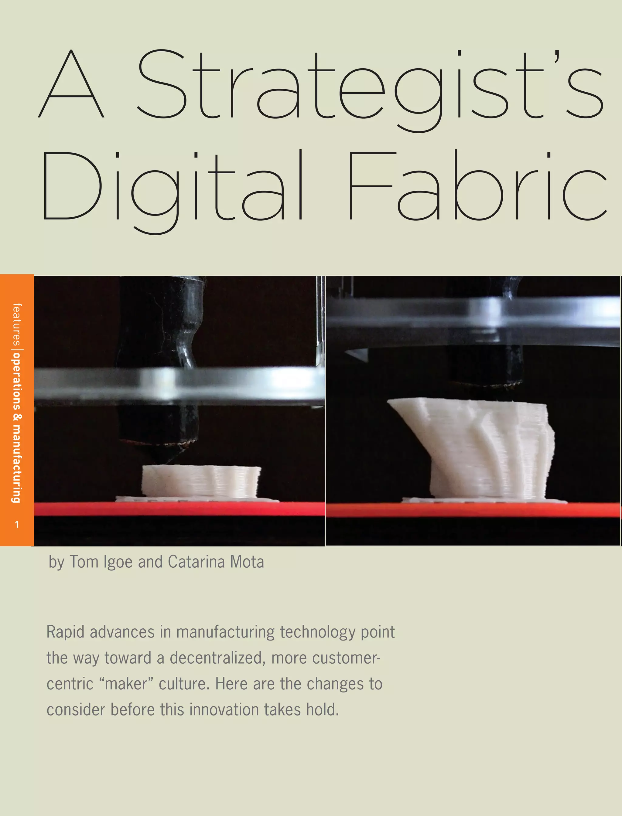 A Strategist's Guide to Digital Fabrication | PDF