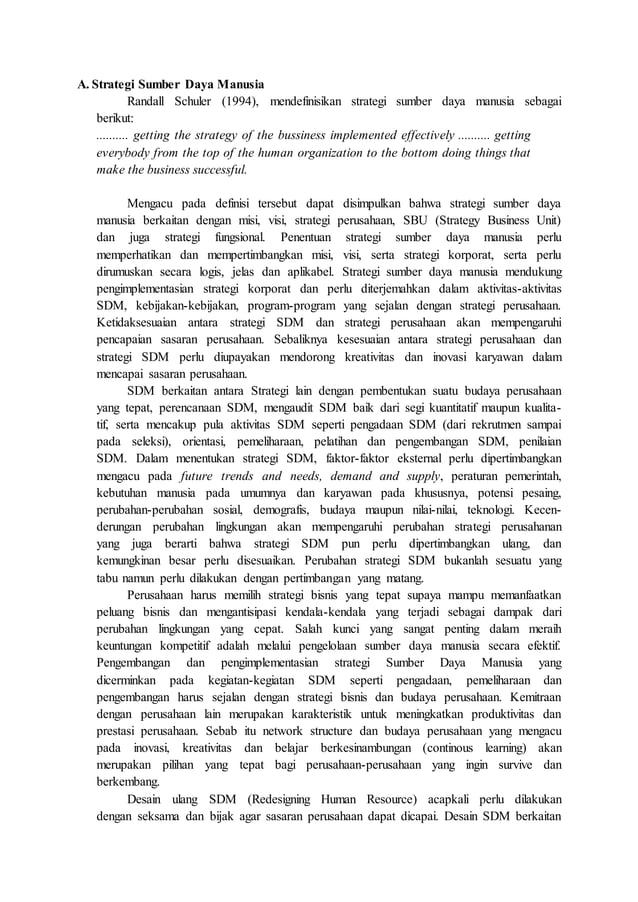 Strategi sumber daya manusia | PDF