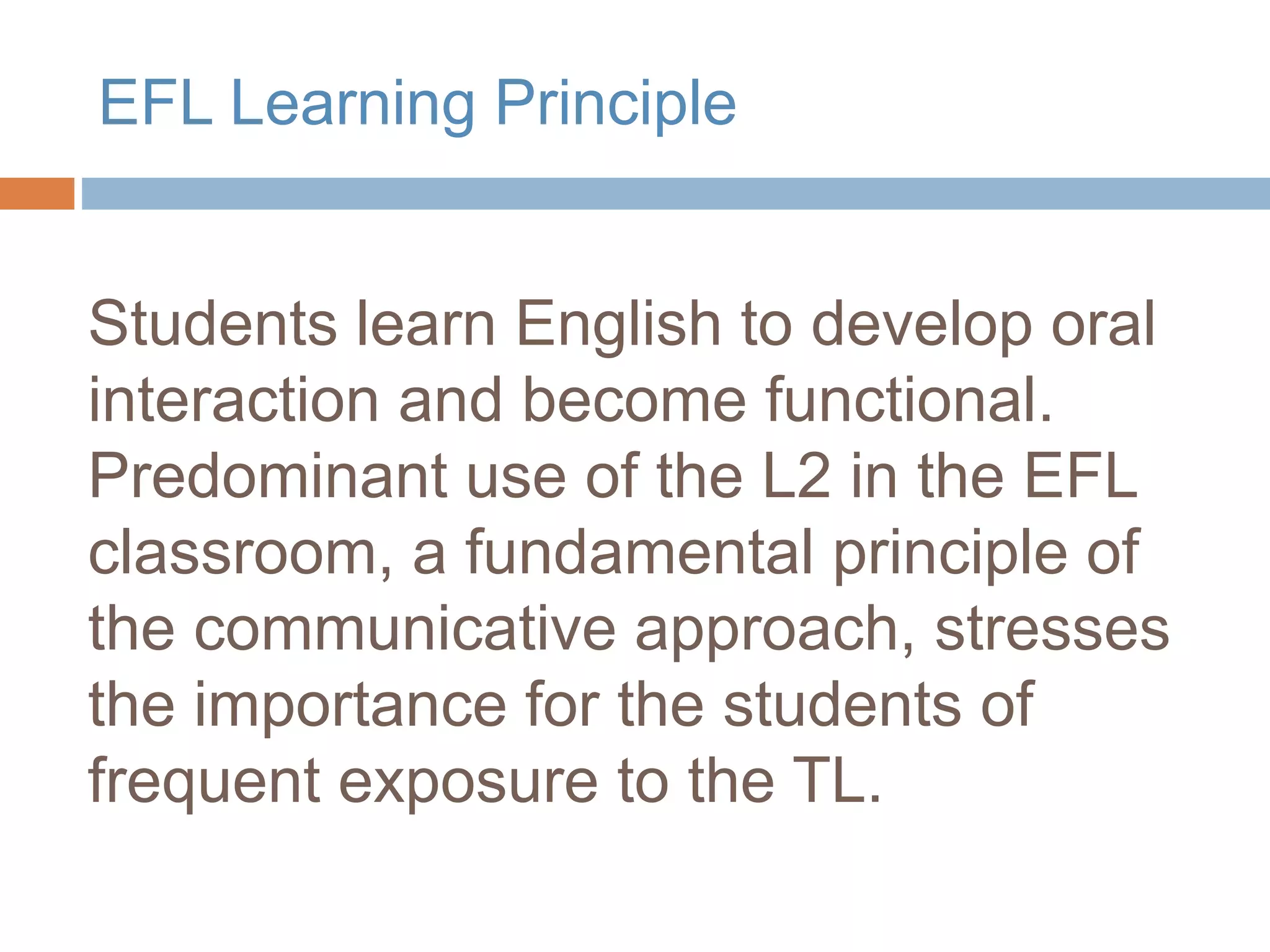 Strategizing the use of l2 in the efl classroom | PPTX