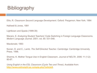 Strategizing the use of l2 in the efl classroom | PPTX