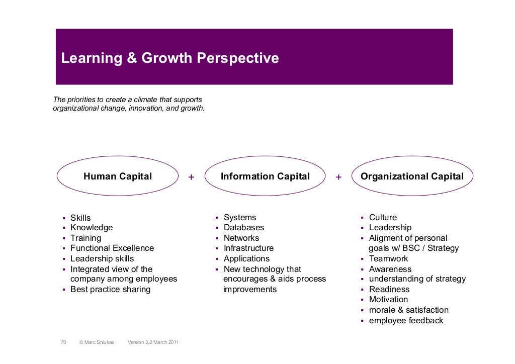 Learning & Growth PerspectiveThe priorities