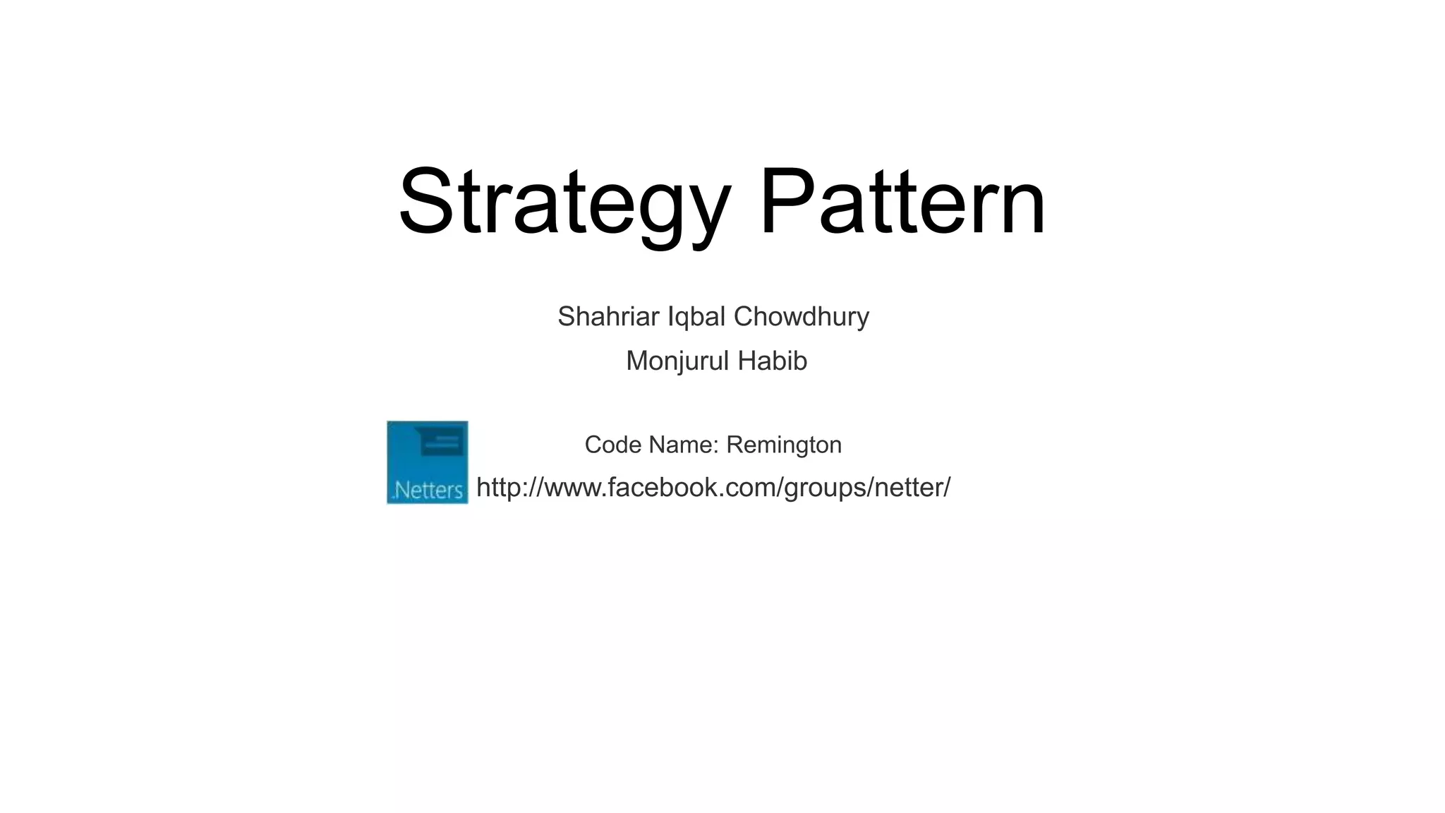 Strategy Pattern | PPT