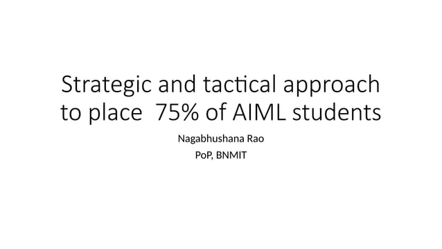 strategy for placing AIML students in industry | PPT