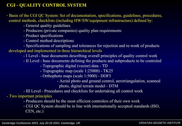 Strategy And System Of Quality Control Of The Official Geographic Data ...