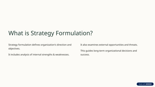 Strategy-Formulation - An overview of Strategic Formulations | PPT