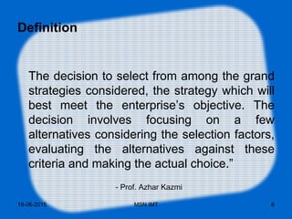 Strategy analyis and chioce | PPTX