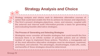 Strategy Analysis and Choice ; Group 4.pptx