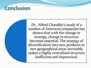 Relationship between Strategy and structure of an organization | PPTX