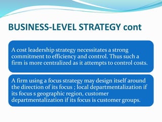Relationship between Strategy and structure of an organization | PPTX
