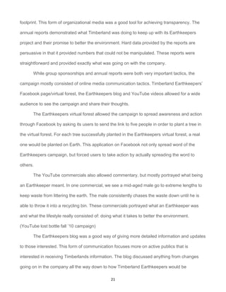 PR Strategy: Timberland Earthkeepers Campaign | PDF
