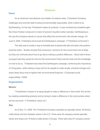 PR Strategy: Timberland Earthkeepers Campaign | PDF