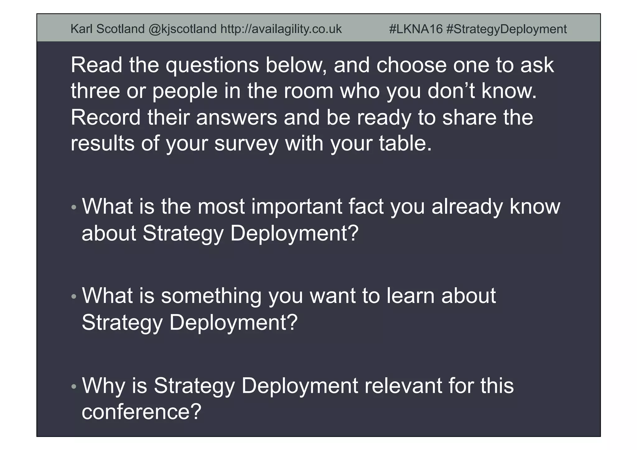 Strategy Deployment with the X-Matrix | PPT