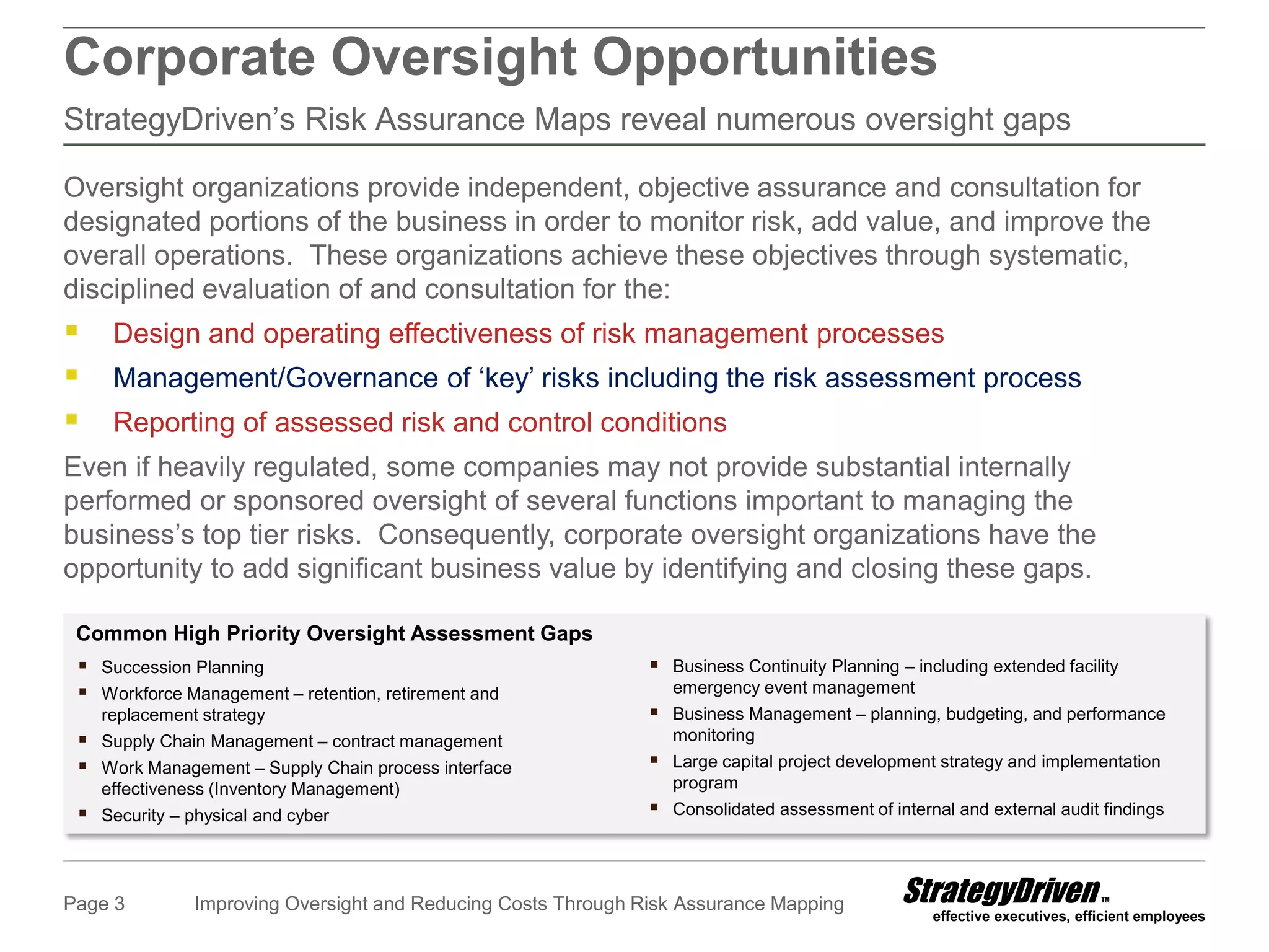 StrategyDriven Risk Assurance Mapping | PDF