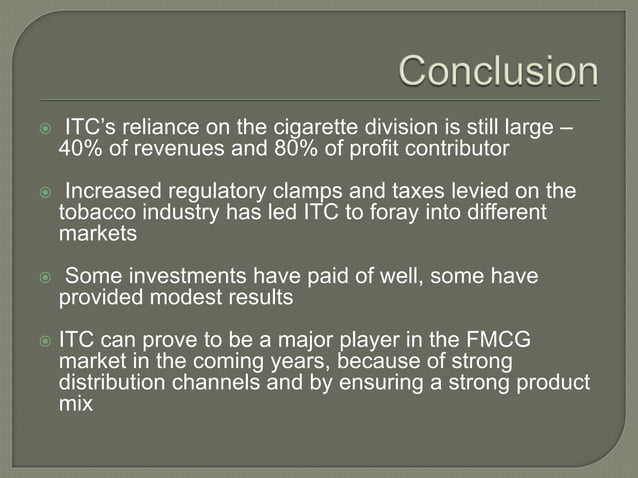 Conglomerate Diversification - ITC, Strategy formulation, 2013 | PPTX
