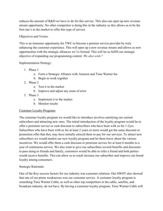 Time Warner Cable Strategy written report | PDF