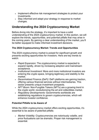 3 Steps Strategy for 2024 Crypto Gains ! | PDF