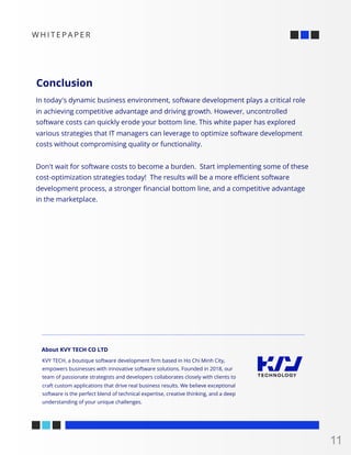 Strategy for managers - Reduce Software Costs | PDF