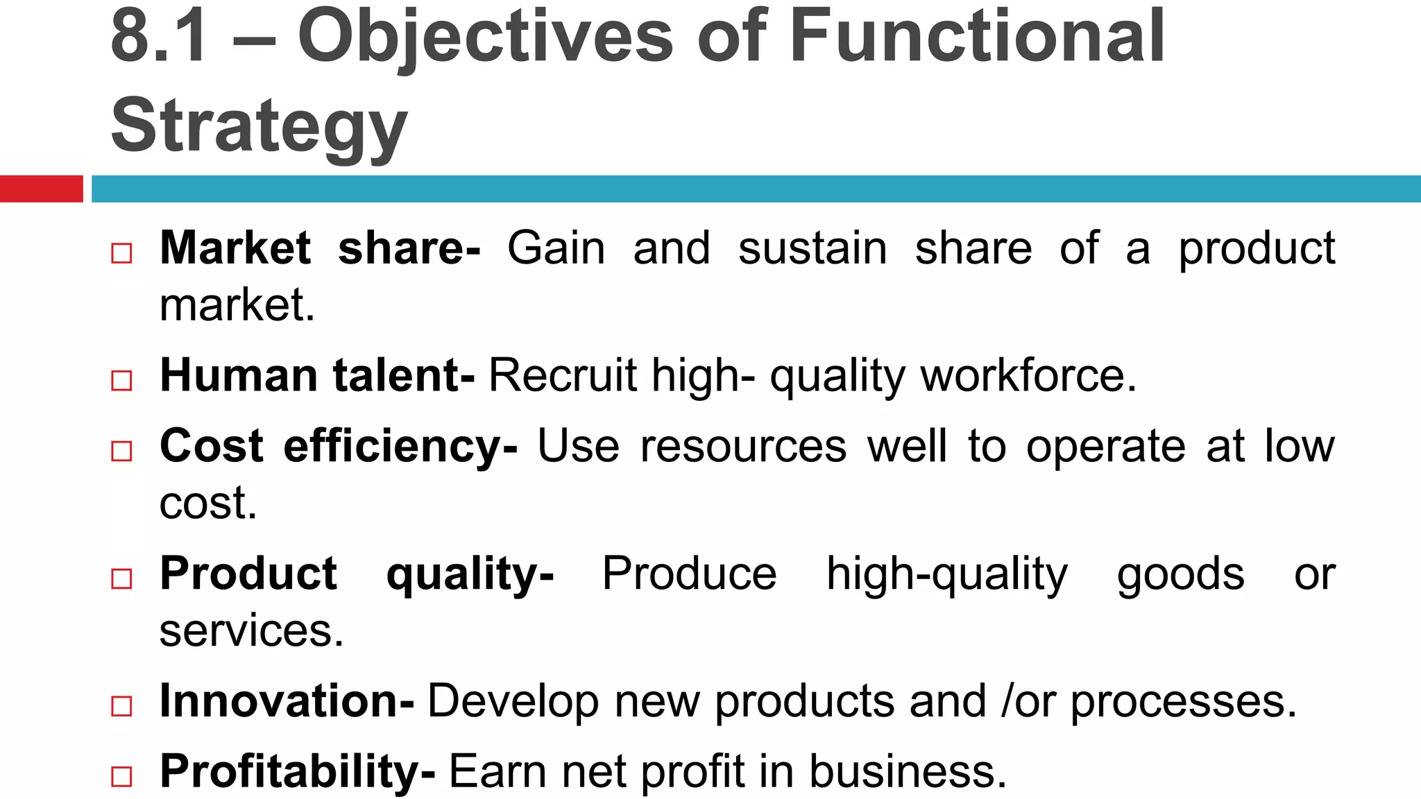 Strategy formulation : functional strategy & Strategy Choice | PPTX