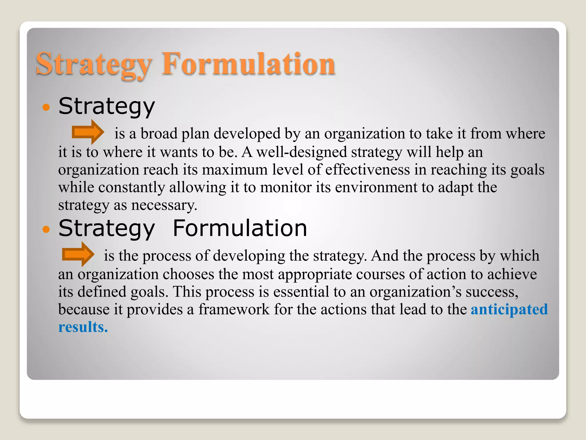 Strategy formulation | PPTX