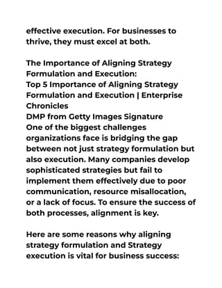Strategy Formulation and Execution_ Bridging the Gap for Business ...
