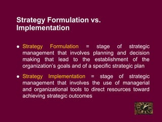Strategy formulation and implementation | PPT
