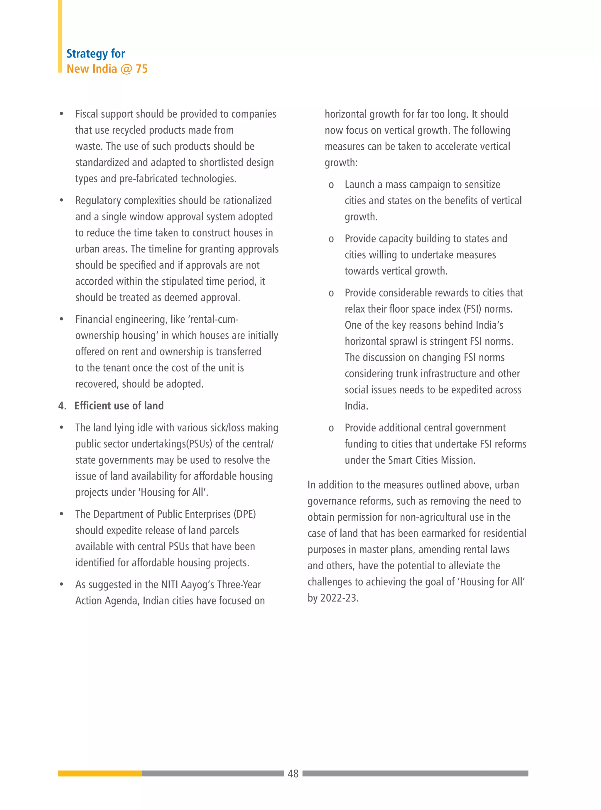 India at 75: Strategy for New India- Niti Aayog | PDF