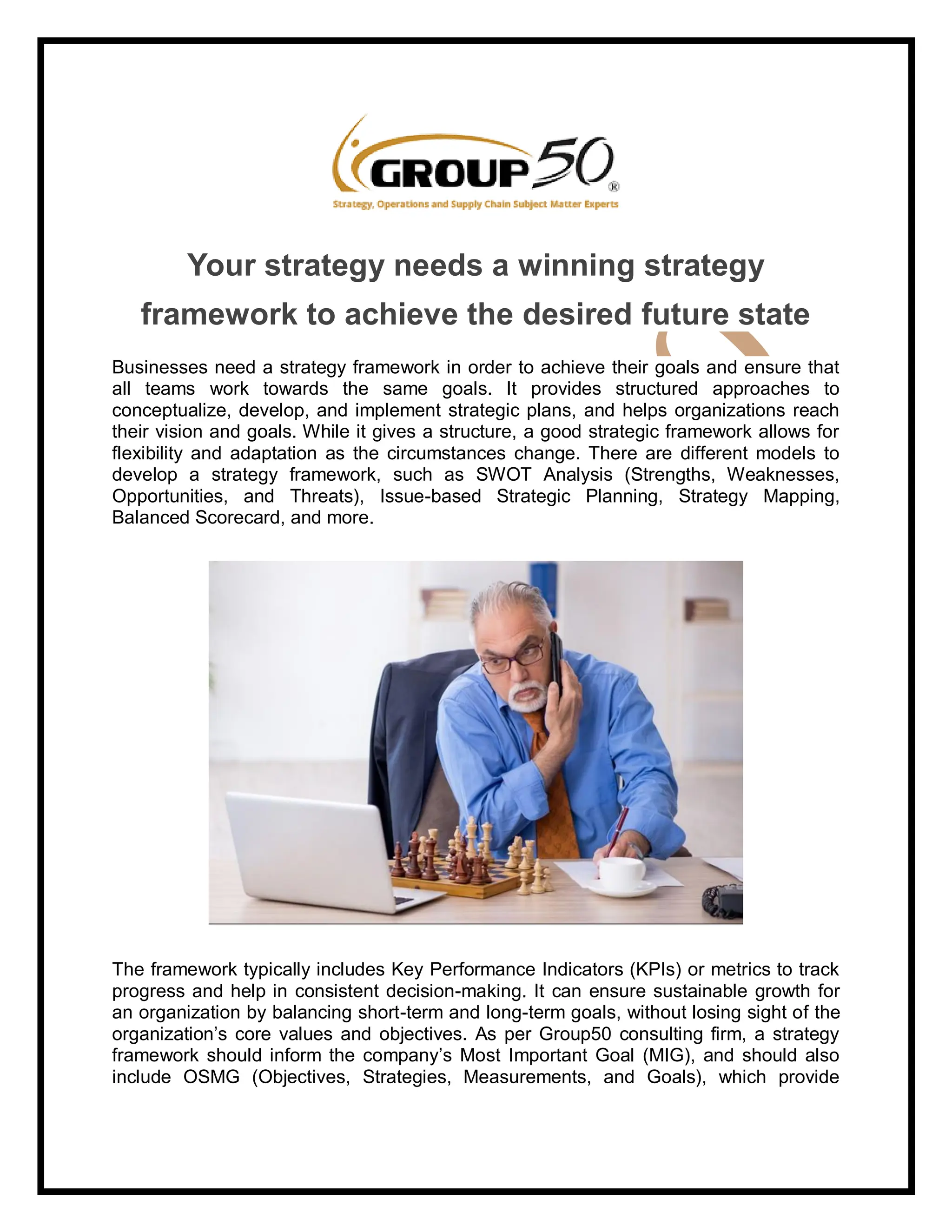 Your strategy needs a winning strategy framework to achieve the desired ...