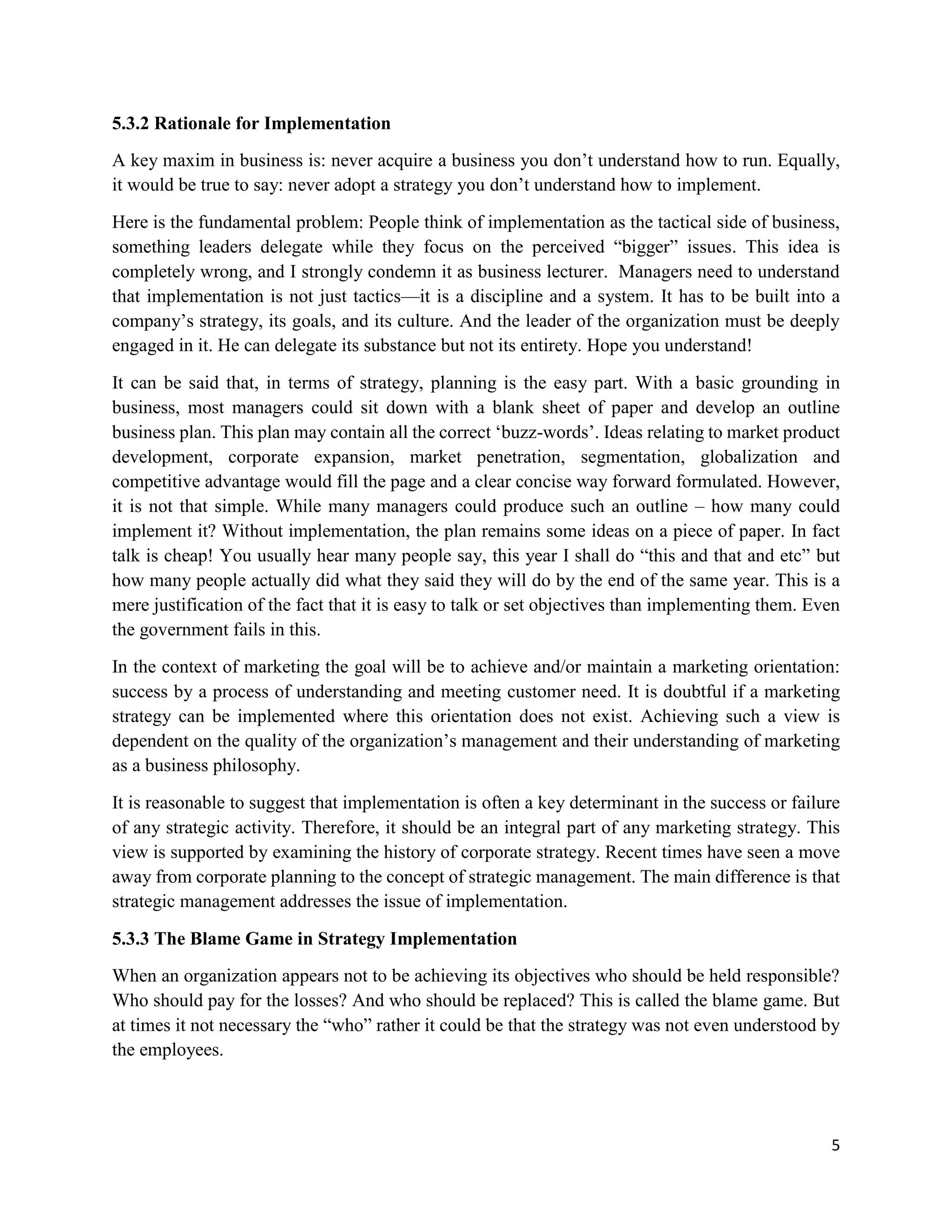 Strategy implementation / Execution | PDF