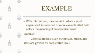 Strategy in unlocking unfamiliar words | PPTX