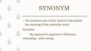 Strategy in unlocking unfamiliar words | PPTX