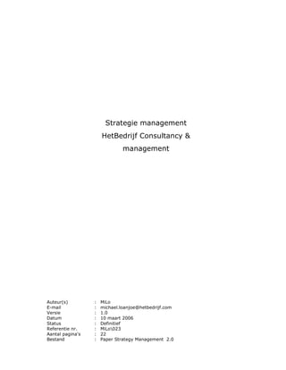 paper Strategy Management | PDF