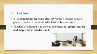 Strategy of teaching-learning, Lecture discussion, Panel.pptx