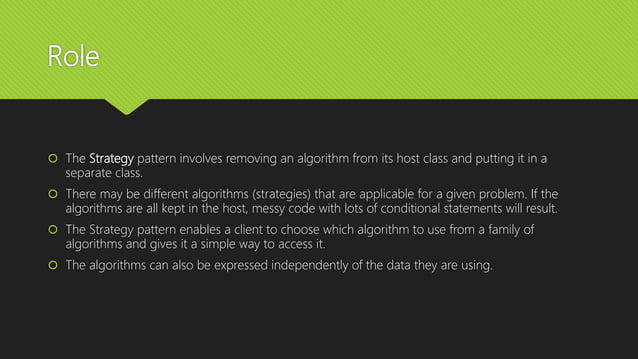Strategy pattern ooad presentation | PPTX | Computing | Technology & Computing