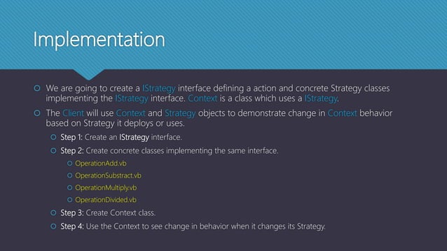 Strategy pattern ooad presentation | PPTX | Computing | Technology & Computing