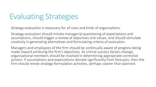 Strategy review, evaluation and control | PPTX