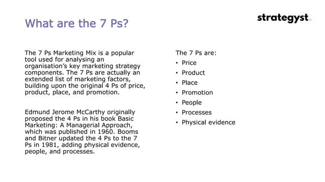 7 Ps extended marketing mix - Strategyst | PPTX | Business ...