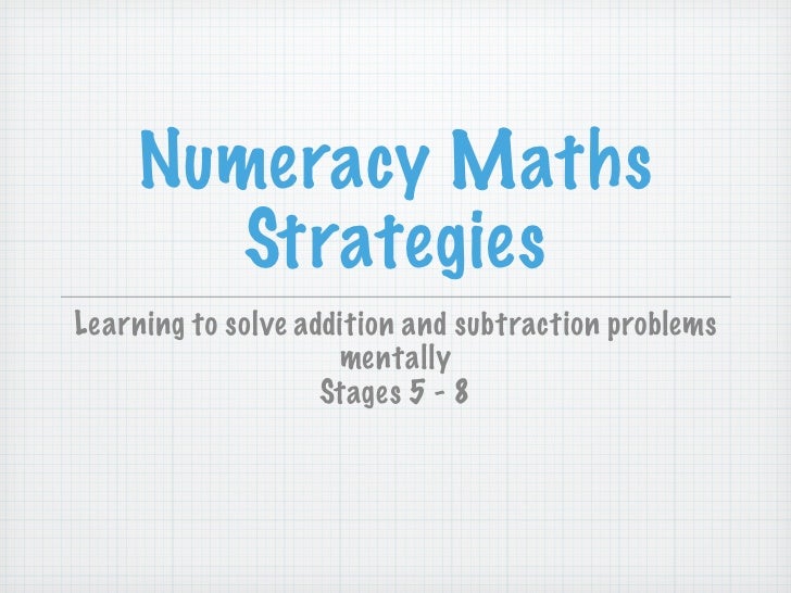 Strategies for Stages 5 to 8